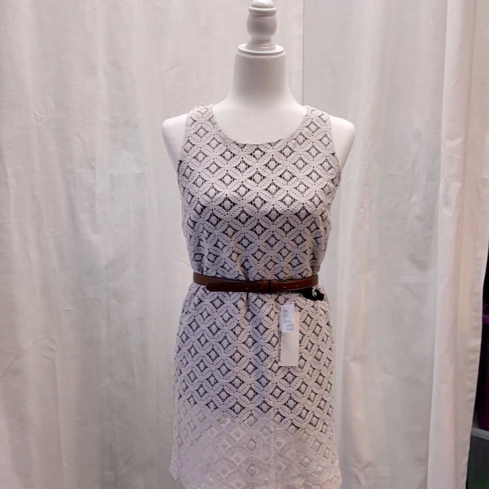 Collective Clothing Lace Shift Dress White - Gem